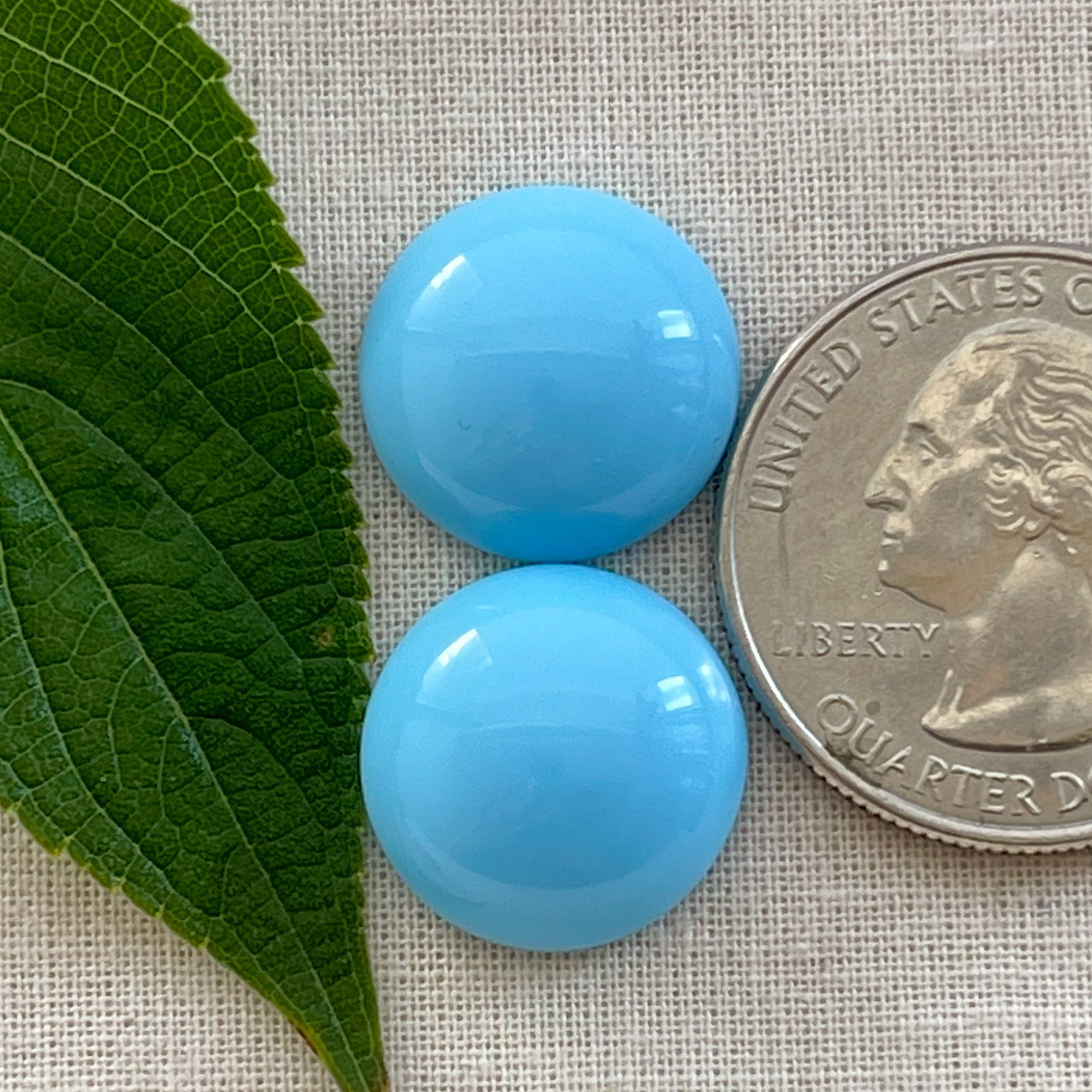 Sky Blue Vintage Slag Glass Circle Pair – The Family Stone Lapidary